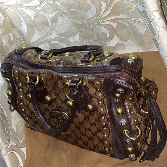 Gucci | Bags | Gucci Babouska Fringe Studded Xl Boston Satchel | Poshmark